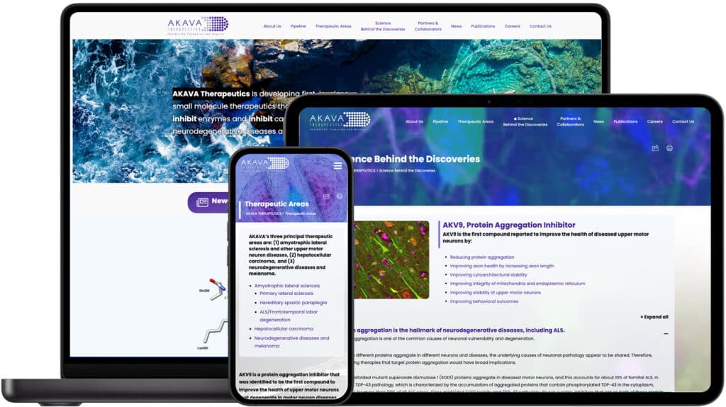 Biotech startup website design, development and hosting - Axxiem