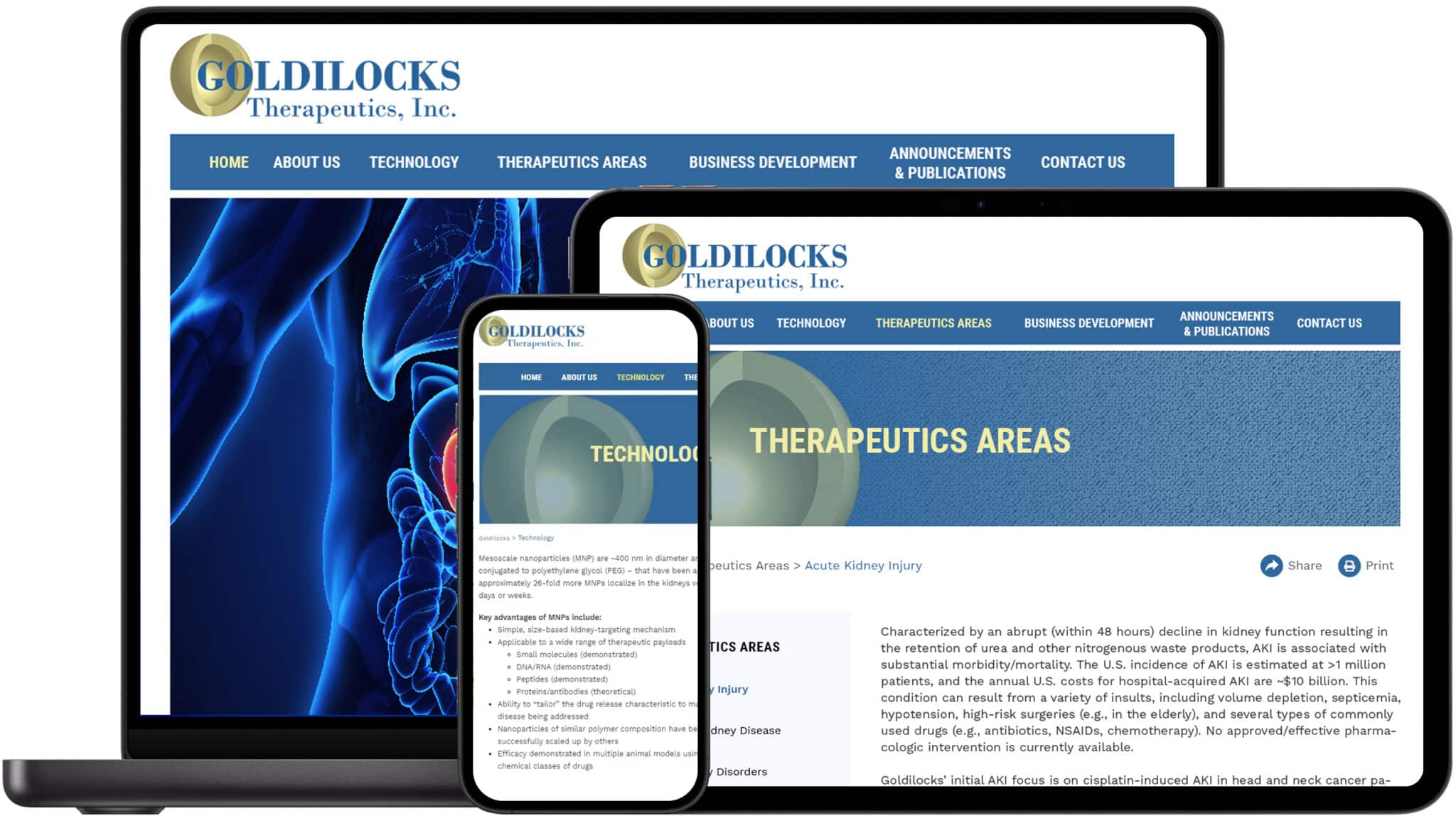 Biotech custom website design, development and hosting - Axxiem